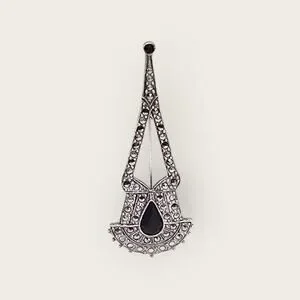 1928 Jewelry | Jewelry | Art Deco Marcasite Black Glass 928 Vintage ...
